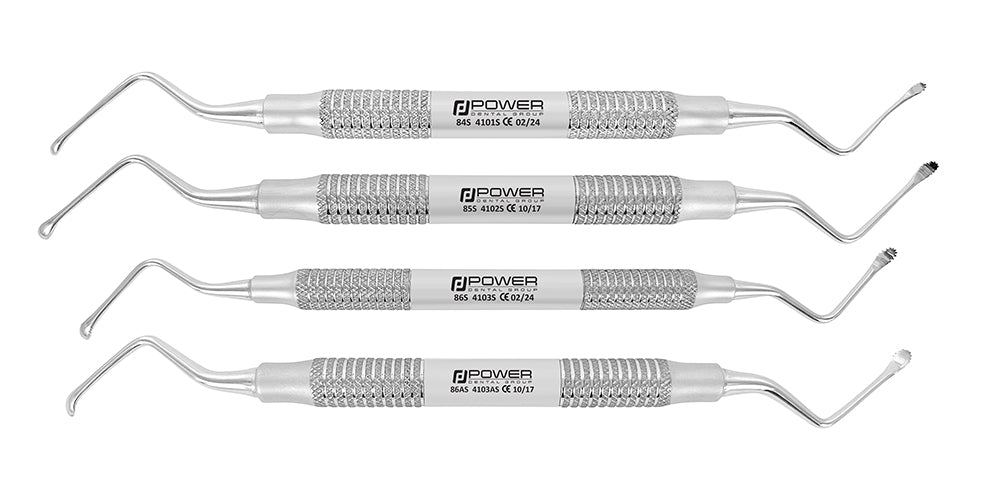 Serrated Surgical Curette Kit – Set of 4 – Power Dental Group